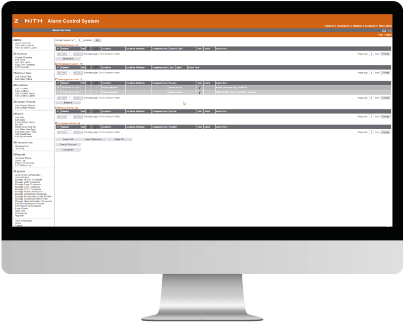 Alarm Control System (ACS) | ZONITH's Alarms are automatically handled!
